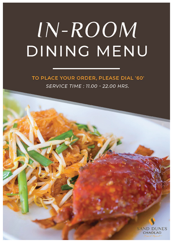Room Service Menu - Sand Dunes Chaolao Beach Resort